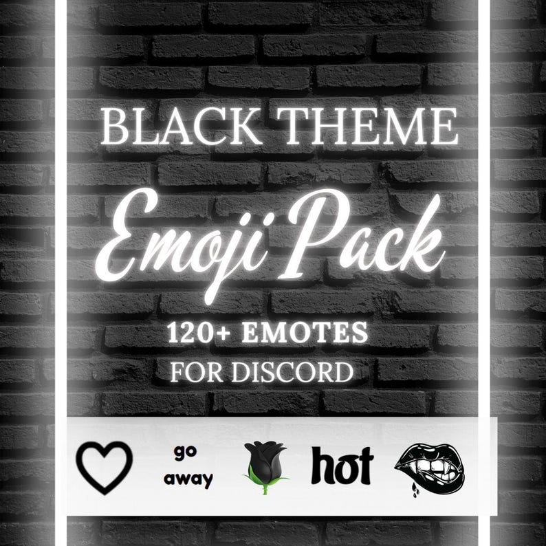 120+ BLACK EMOTE EMOJI Pack | for Discord and Twitch | Cute & Kawaii ...