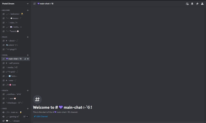 Pastel Aesthetic Streamer & Content Creator Discord Server Template ...