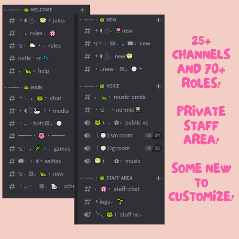 Plantilla de Discord Server Cute Kawaii Pond Cute Pink Frog Aesthetic ...