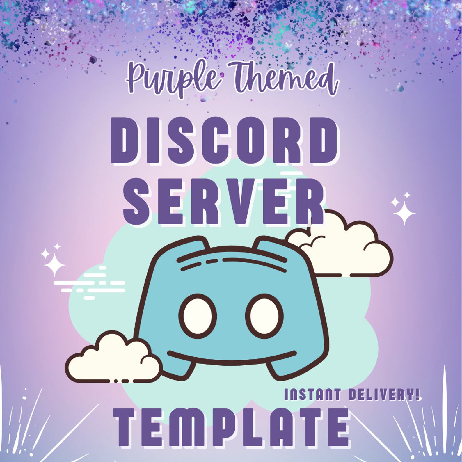 Minimalistic Purple Theme Discord Server Template | 50+ Channels and ...