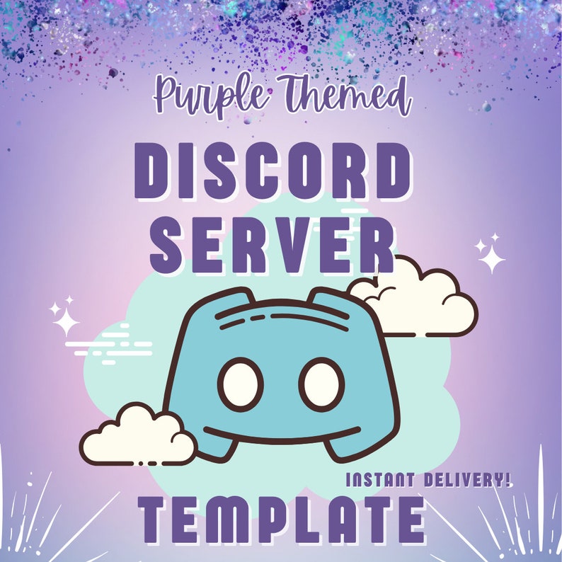 Minimalistic Purple Theme Discord Server Template | 50+ Channels and ...