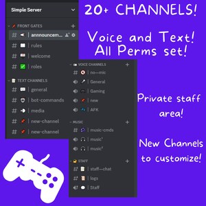 Clean and Simple Discord Server Template; Simplistic Streamer & Content ...
