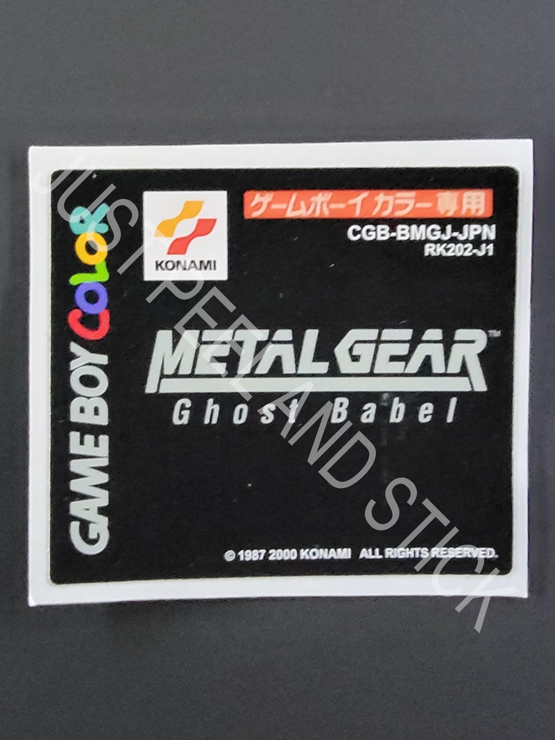 Gameboy Color GBC Metal Gear Ghost Babel Replacement Label Decal Glossy ...