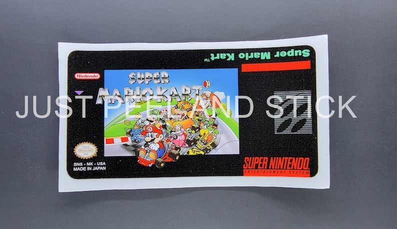 SNES Super Mario Kart Replacement Game Cartridge Label Decal Glossy ...