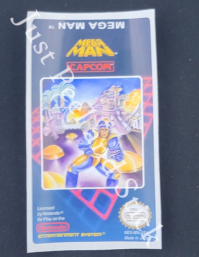 NES Mega Man Glossy Replacement Label Decal Sticker Nintendo Actual ...