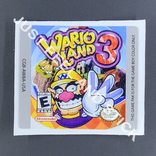 Gameboy Color WARIO LAND 3 Replacement Label Decal Sticker - Etsy