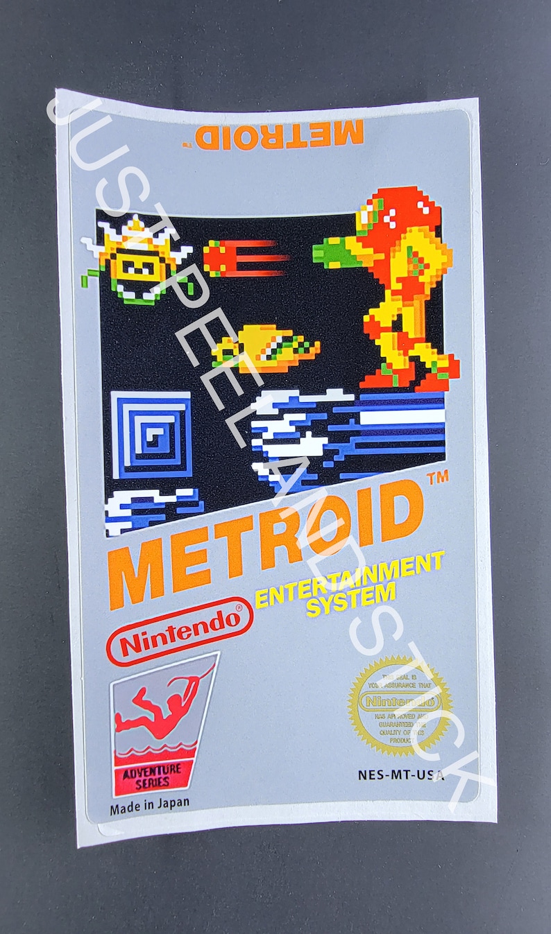 NES Metroid Glossy Replacement Game Cartridge Label Decal Sticker ...