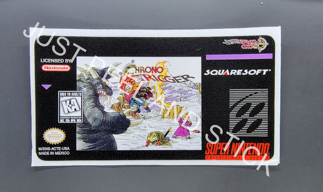 SNES Chrono Trigger Game Cartridge Label Decal Glossy Sticker Nintendo ...