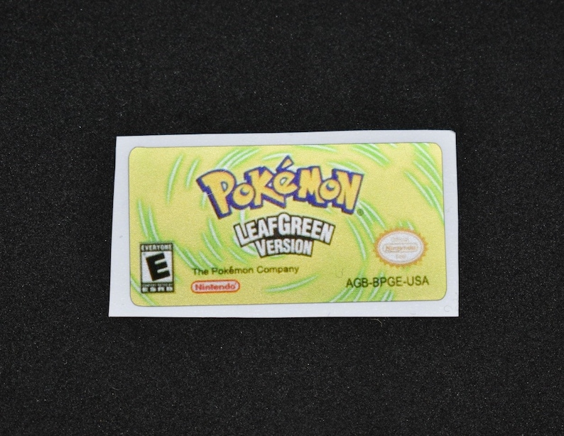 GBA Pokemon Leaf Green Version Replacement Label Decal Foil | Etsy