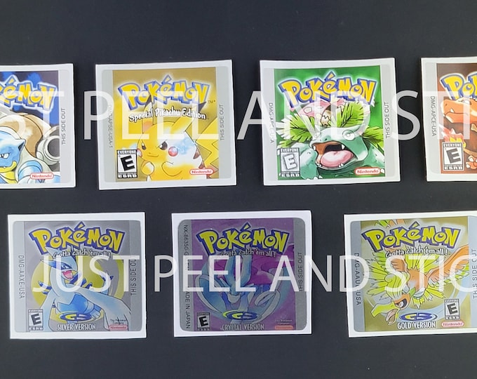 Gameboy Color GBC Pokemon Gen I & II Replacement Label Decal Sticker ...
