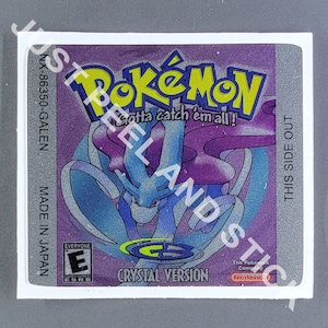 Gameboy Pokemon Crystal Version Replacement Label Decal Foil Metallic ...