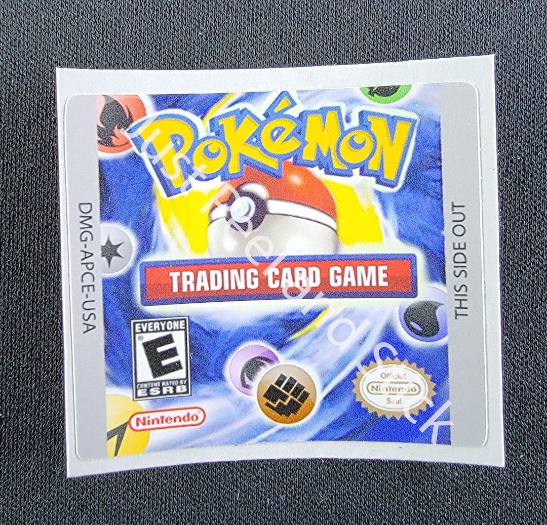 Gameboy Color GBC Pokemon Trading Card Game Replacement Label Decal ...
