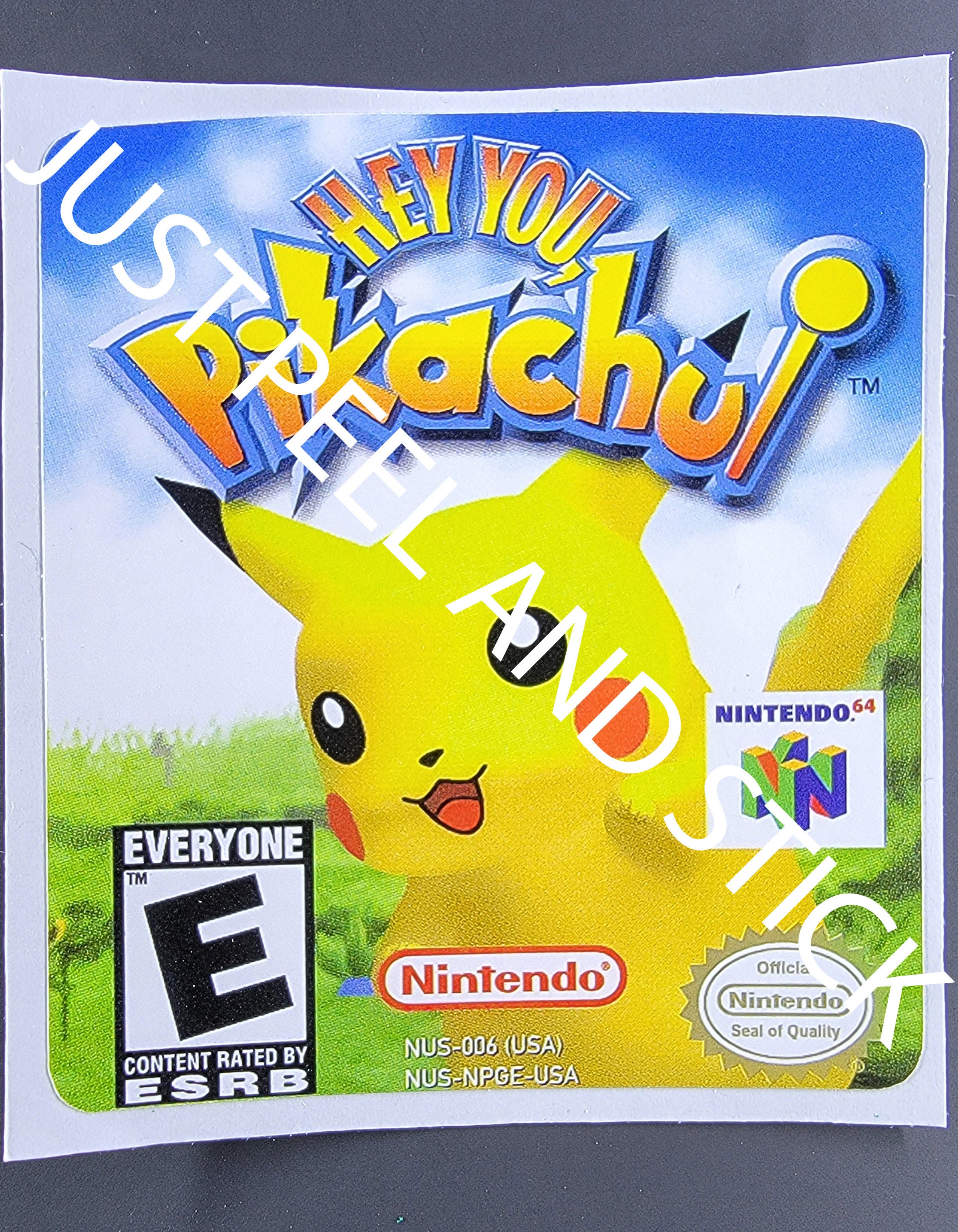 Nintendo 64 N64 Hey you Pikachu Ersatz Label Aufkleber Aufkleber Nintendo