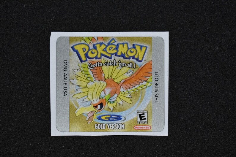Gameboy Pokemon Gold Version Replacement Label Decal foil | Etsy