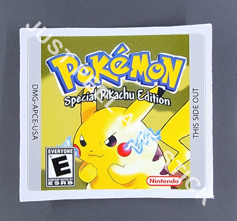 Gameboy Labels Yellow Pikachu Version Replacement Label Decal | Etsy