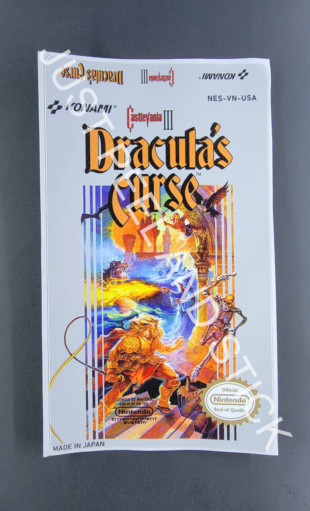 NES Castlevania III 3 Three Draculas Curse Glossy Replacement Label ...