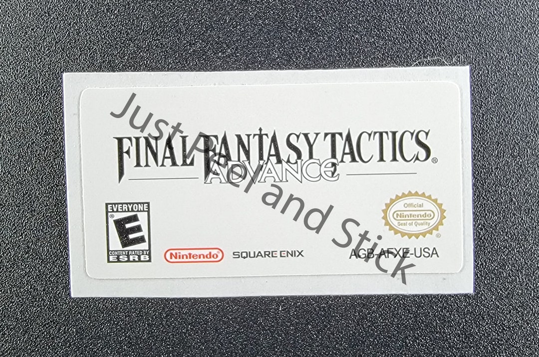 GBA Final Fantasy Tactics Advance Replacement Label Decal Glossy Finish ...