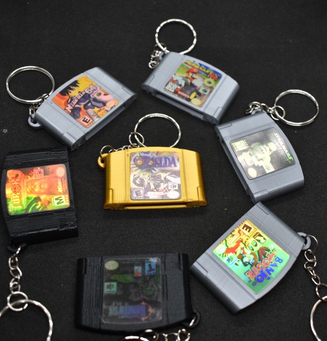 N64 Holographic Foil Label Retro Keychain !! All N64 Games Available ...