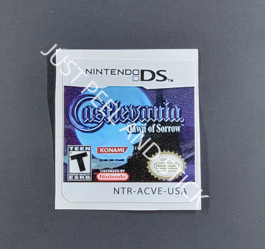 Nintendo Ds Castlevania Dawn of Sorrow Glossy Replacement Label Decal ...