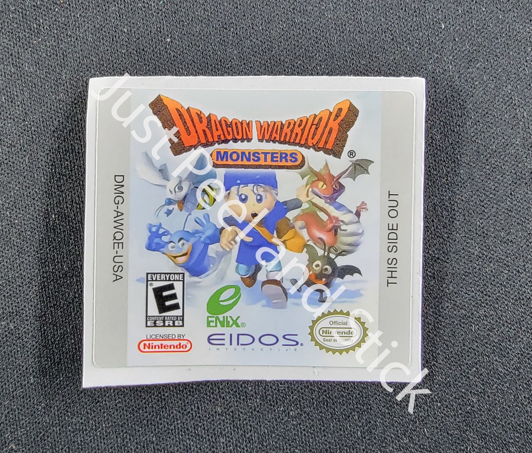 GBC Gameboy Color GBC Dragon Warrior Monsters Replacement Label Decal ...