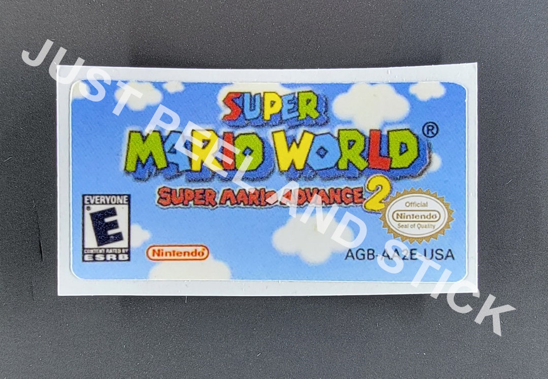 GBA Super Mario Advance 2 Replacement Label Decal Glossy Finish Sticker ...