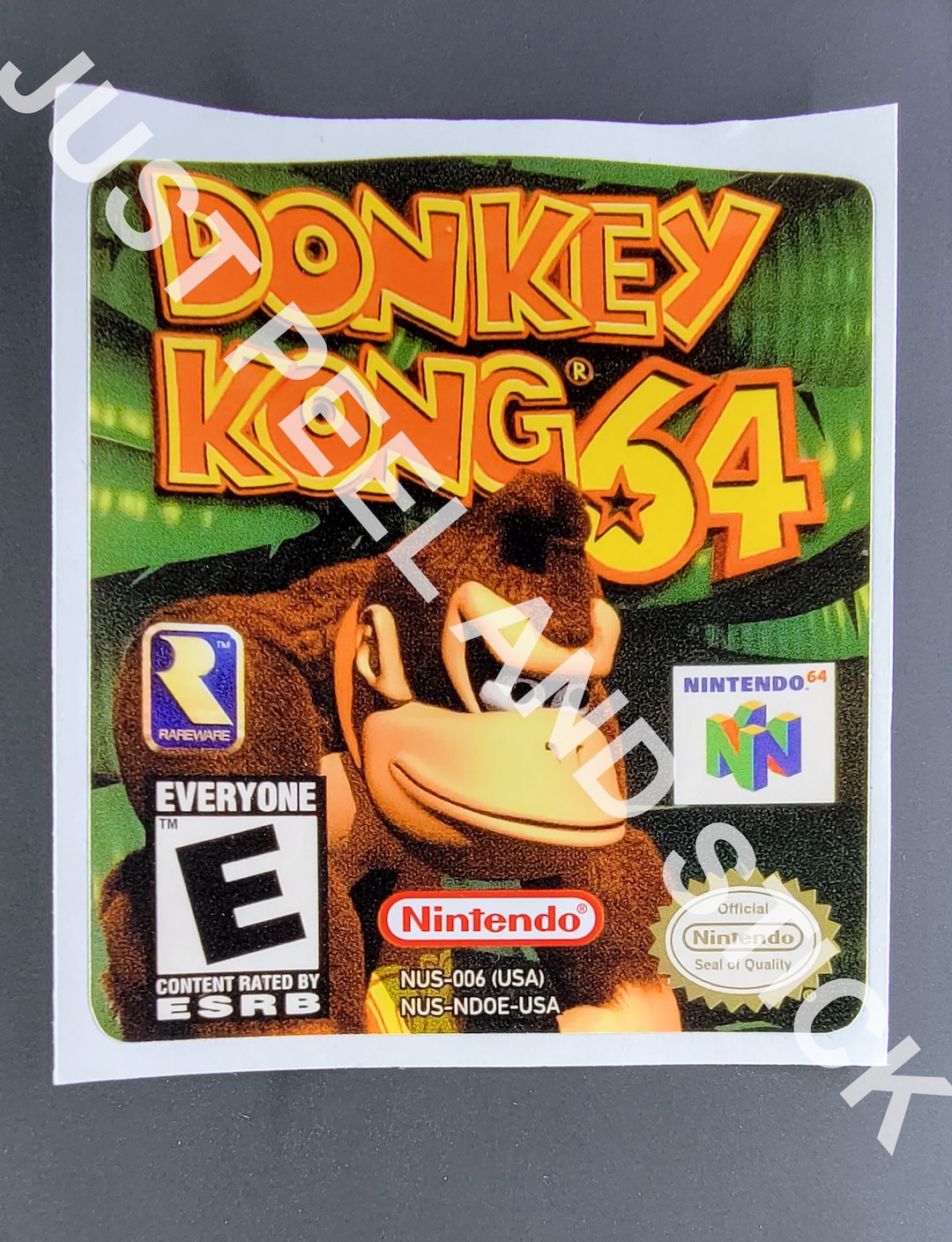 Nintendo N64 Donkey Kong 64 Replacement Label Decal Glossy Finish ...