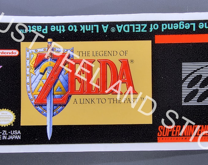 SNES Zelda A Link to the Past Replacement Label Decal Sticker Nintendo ...
