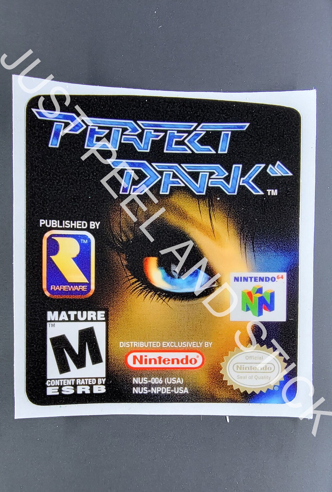 Nintendo N64 Perfect Dark Replacement Label Decal Sticker Nintendo ...
