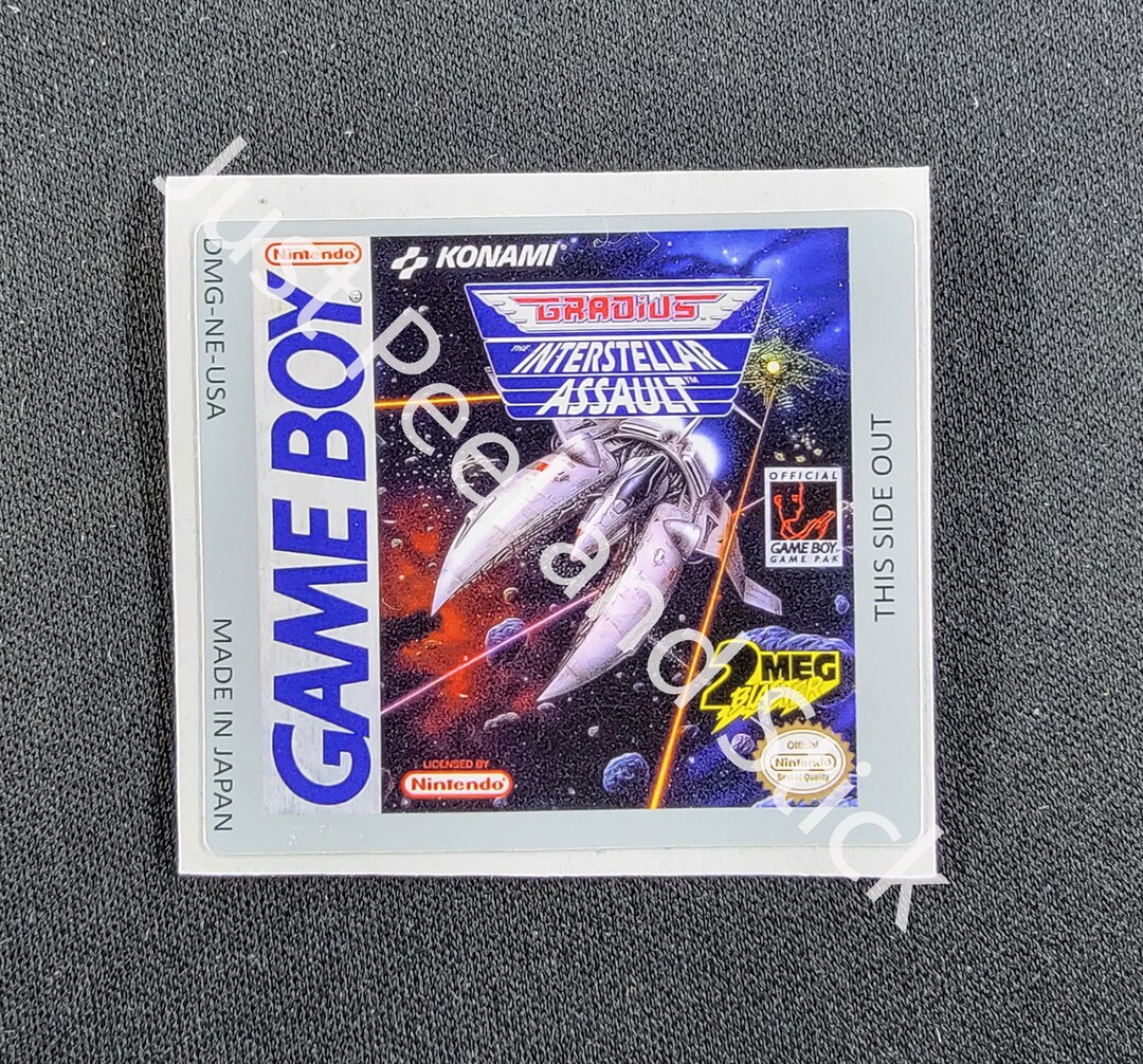 GBC Gameboy Color Gradius Interstellar Assault Replacement Label Decal ...