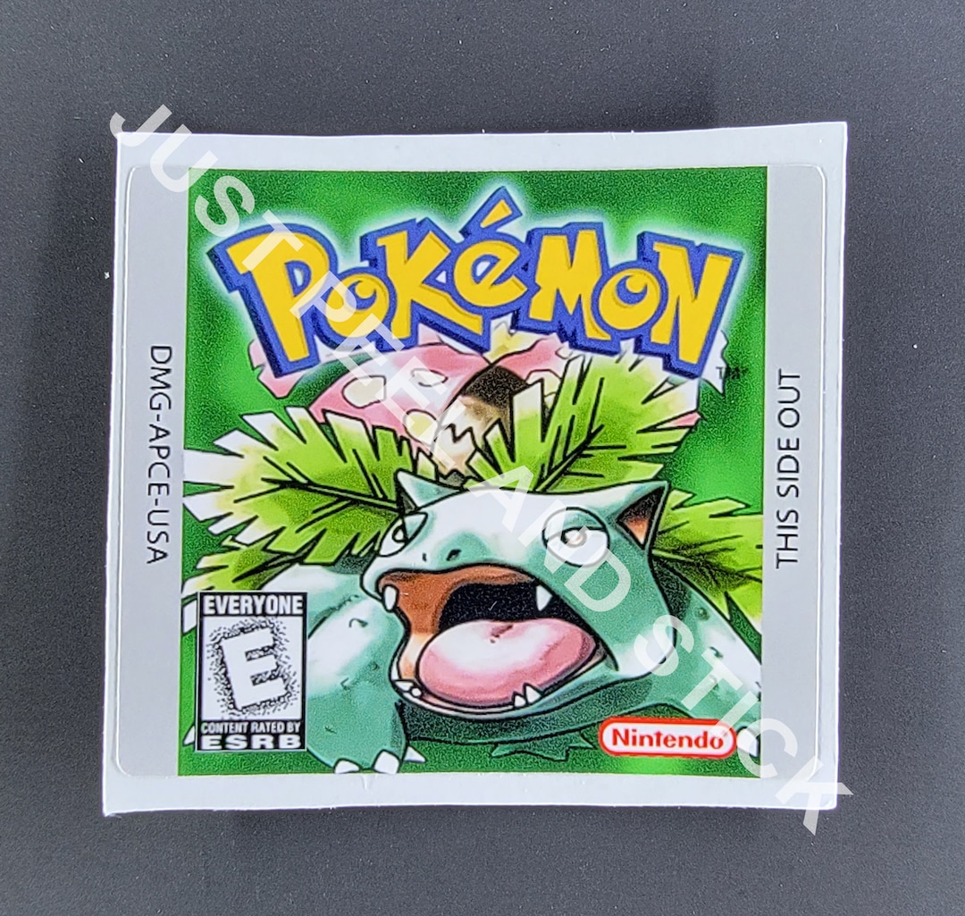 Gameboy Pokemon Green Version Replacement Label Decal Sticker Nintendo ...