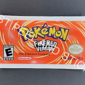 GBA Pokemon Fire Red Version Replacement Label Decal Foil Metallic ...