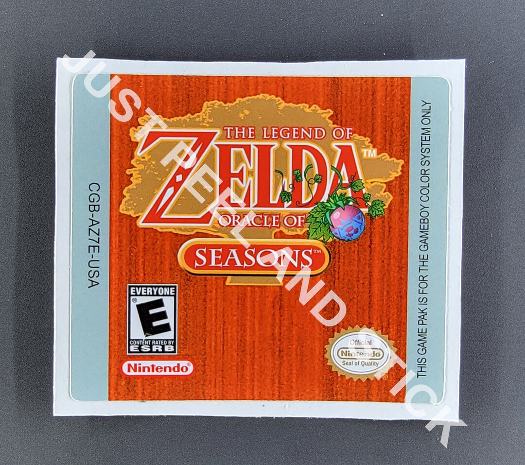 Gameboy Color Zelda Oracle of Seasons Replacement Label Glossy Decal ...