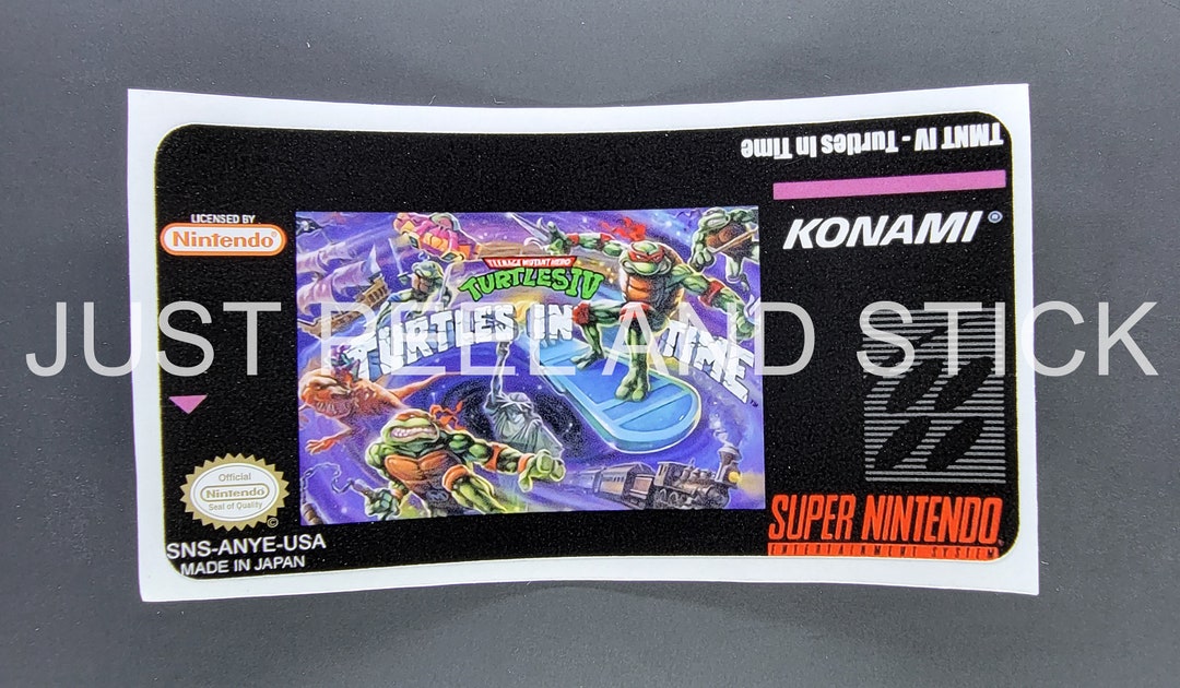 SNES TMNT IV: Turtles in Time Replacement Label Decal Glossy Sticker ...