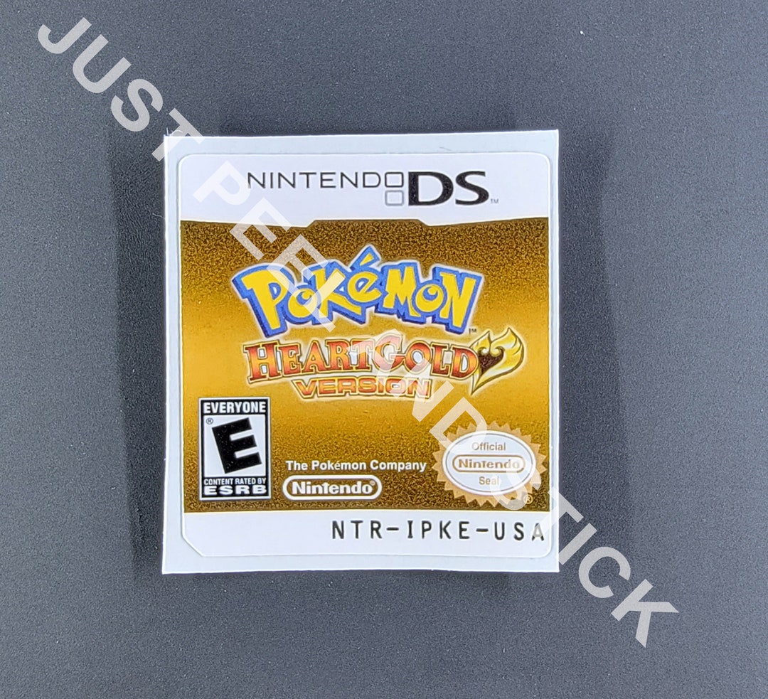 Gameboy DS Pokemon Heart Gold Version Glossy Replacement Label Nintendo ...