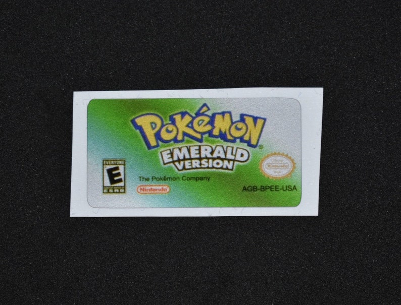 GBA Pokemon Emerald Version Replacement Label Decal foil | Etsy
