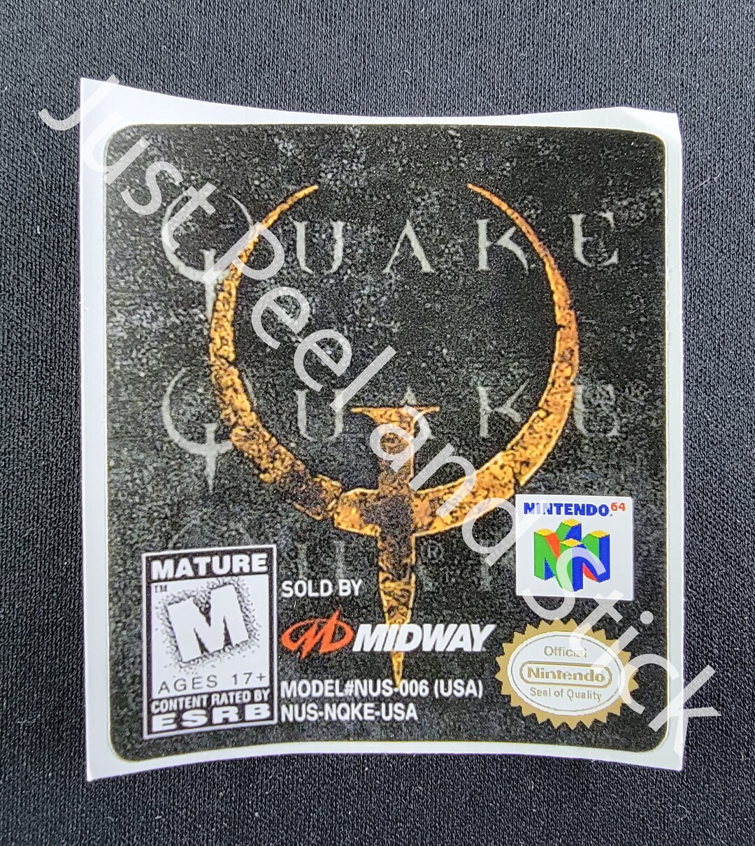 N64 Quake Replacement Label Decal Glossy Paper Finish Sticker - Etsy