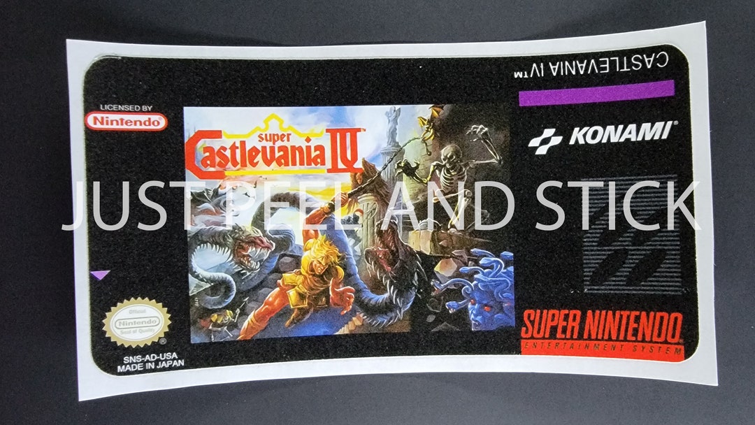 Super Nintendo SNES Castlevania IV Replacement Label Decal Glossy ...
