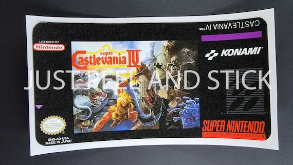 Super Nintendo SNES Castlevania IV Replacement Label Decal | Etsy