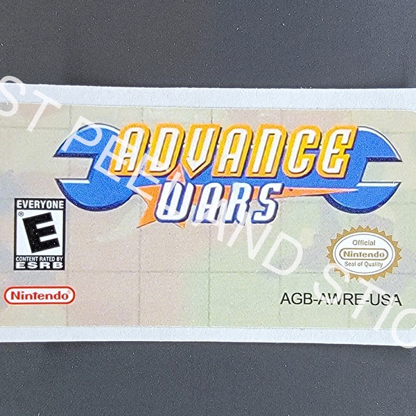 Gameboy Advance Replacement Labels - Etsy