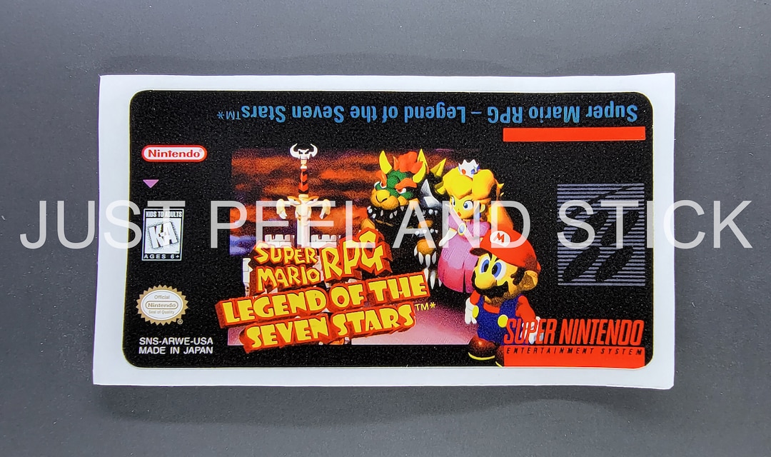 SNES Super Mario RPG Legend of the Seven Stars Replacement Label Thick ...