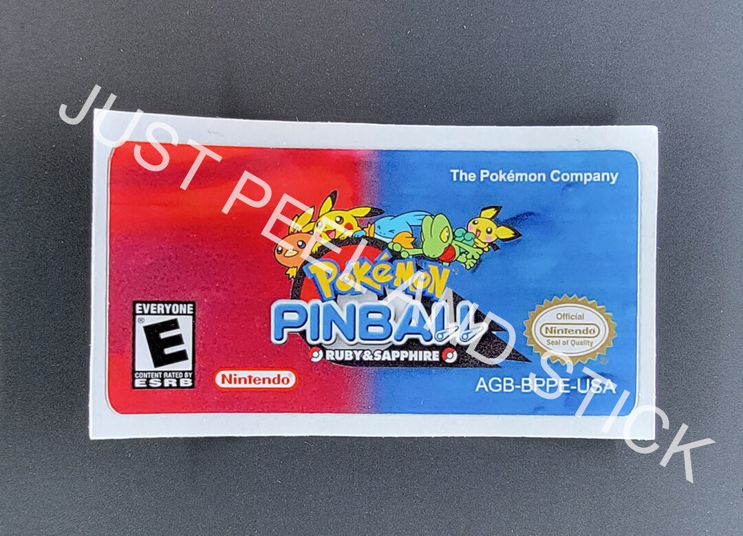GBA Pokémon Pinball Replacement Label Decal Glossy Sticker Ruby ...