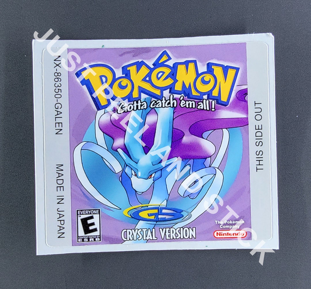 Gameboy Pokemon Crystal Version Replacement Label Decal Foil Metallic ...