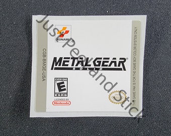 Gameboy Color Metal Gear Solid Replacement Label Decal Sticker - Etsy