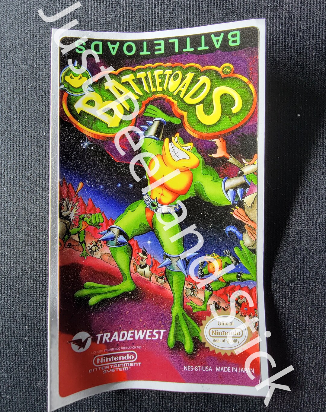 NES Battle Toads Replacement Game Cartridge Label Decal Glossy Finish ...