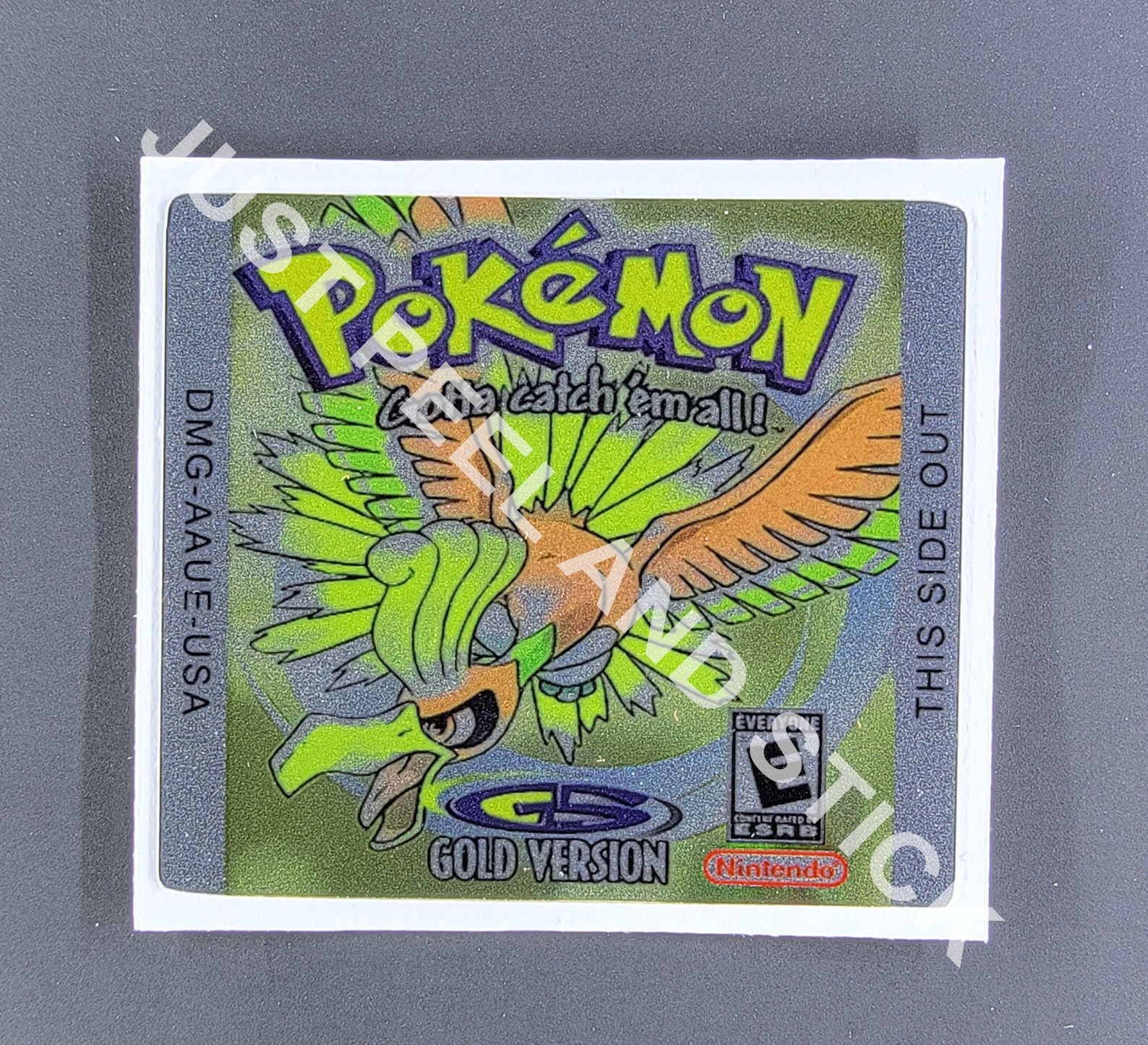 Gameboy Pokemon Gold Version Replacement Label Decal Foil Metallic or ...