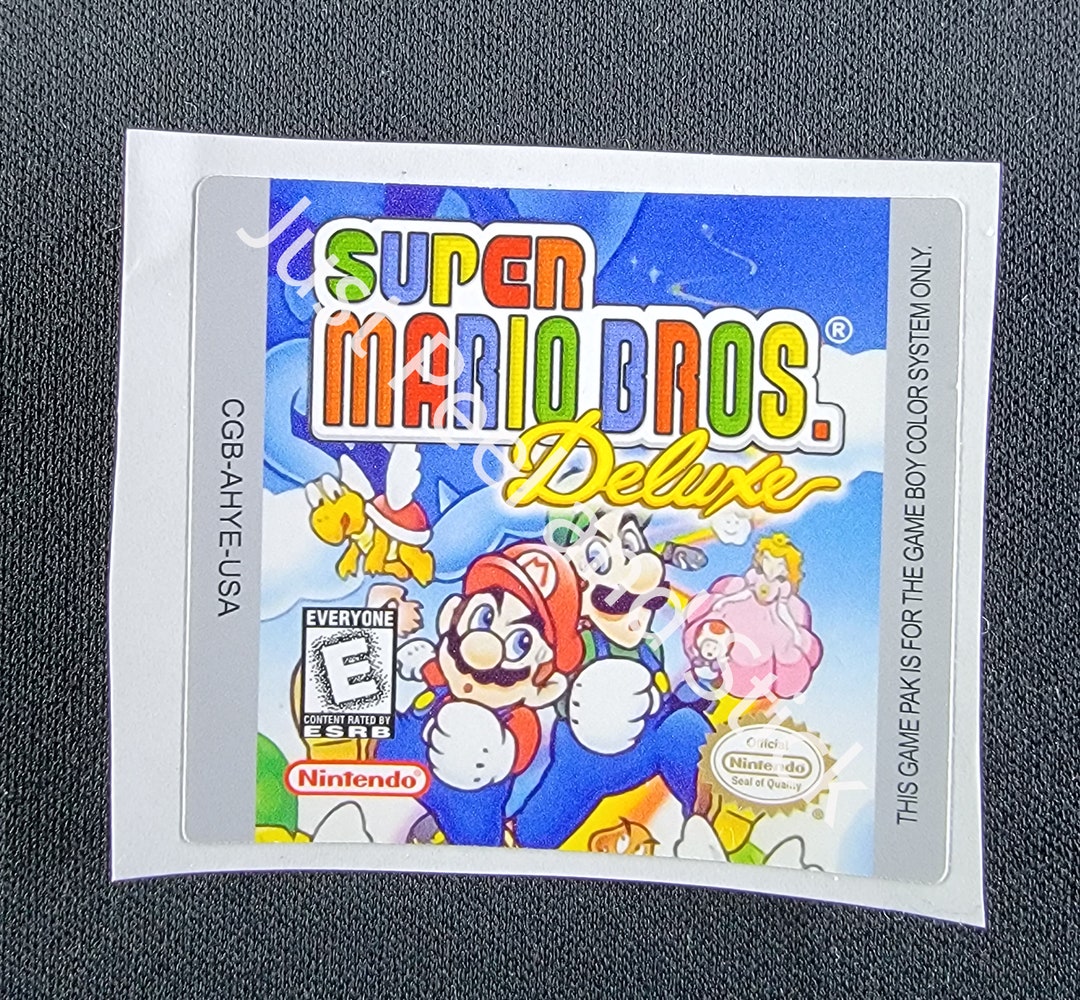 GBC Gameboy Color Super Mario Bros Deluxe Replacement Label Decal ...