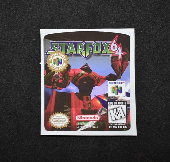 N64 Starfox 64 Replacement Label Decal Glossy Sticker Nintendo | Etsy