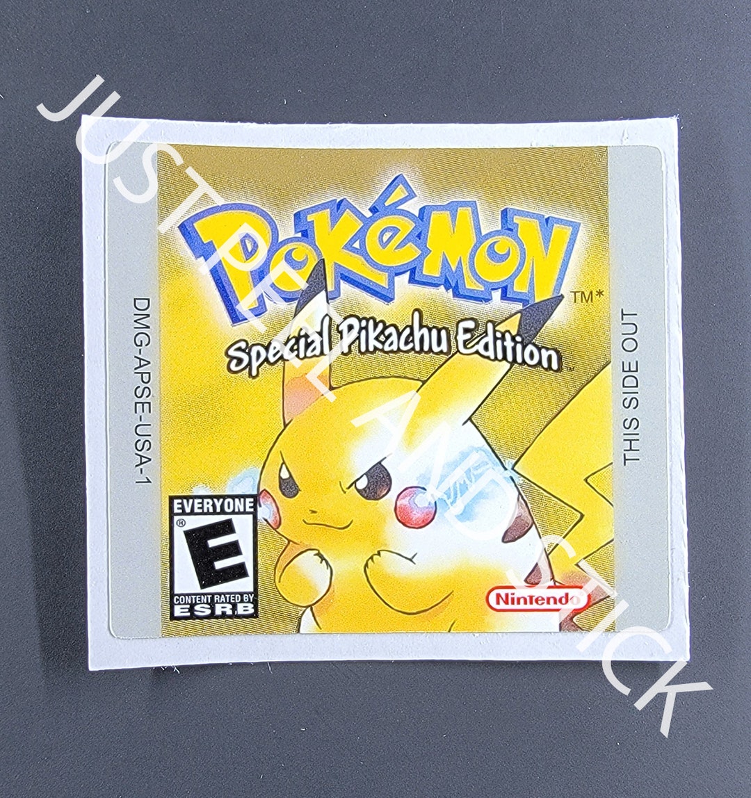 Gameboy Labels Yellow Pikachu Version Replacement Label Decal Sticker ...
