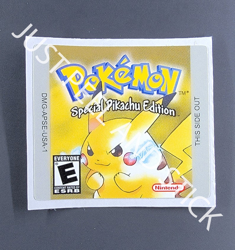 Gameboy Labels Yellow Pikachu Version Replacement Label Decal Sticker ...