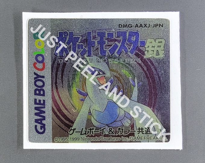Game Boy Color GBC Pokemon Silver Replacement Label Decal Metallic Foil ...